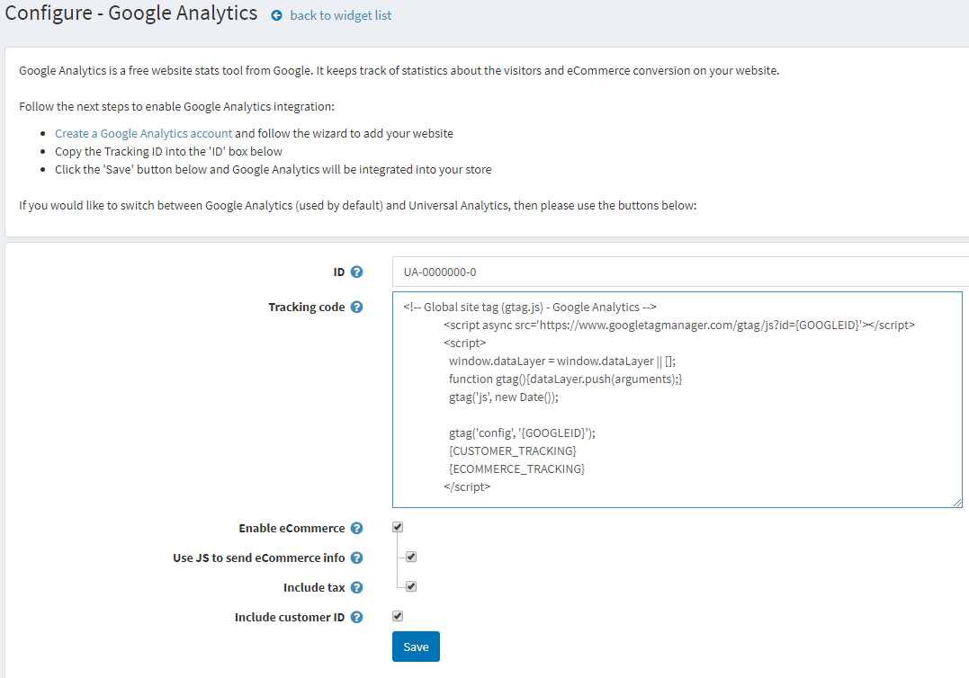 Configure analytics